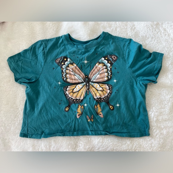 Tops | Butterfly Open Back Crop Top | Poshmark